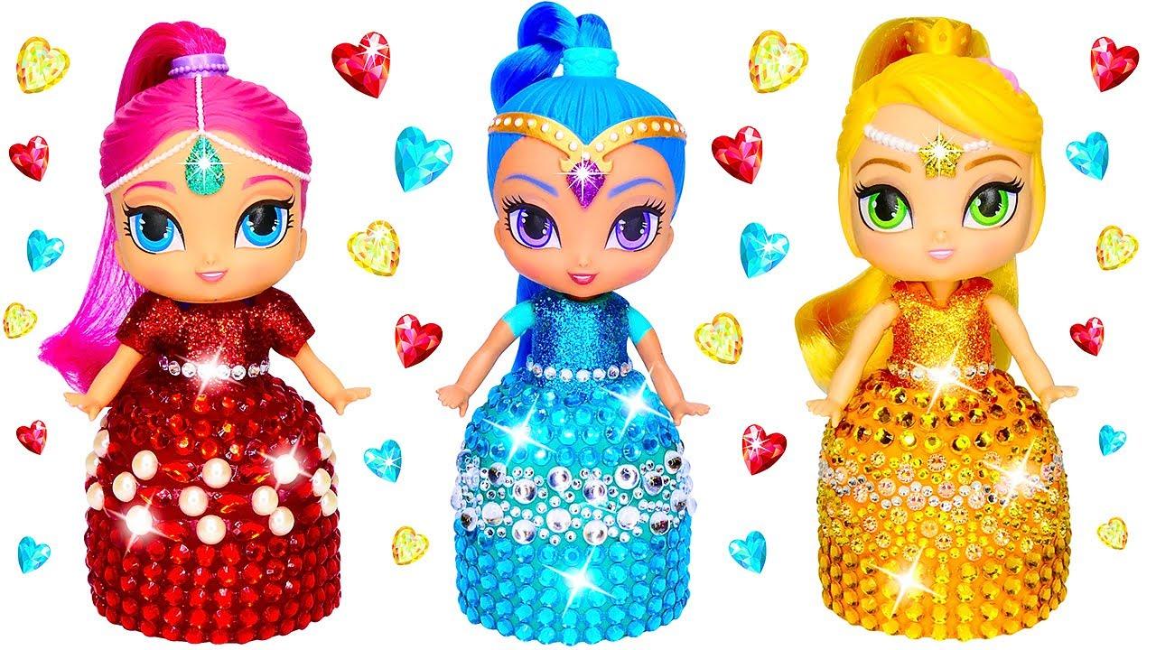 DIY How to Make Play Doh Super Sparkle Dresses for Shimmer and Shine ...