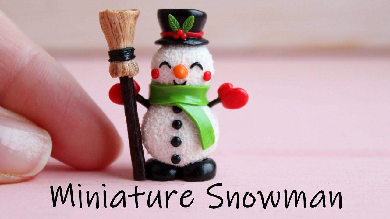 Miniature figurine Snowman?Polymer clay. Tutorial. DIY. Миниатюрный ...